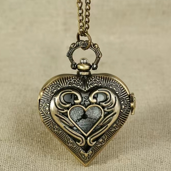 Accessories | New Heart Pocket Watch Battery Included | Poshmark
